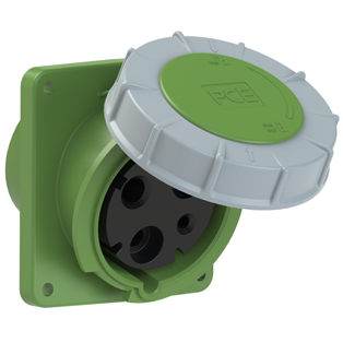 PCE 4436-10, CEE-flanged socket sloping (120x130) 125A 3p 10h IP67 PCS ...