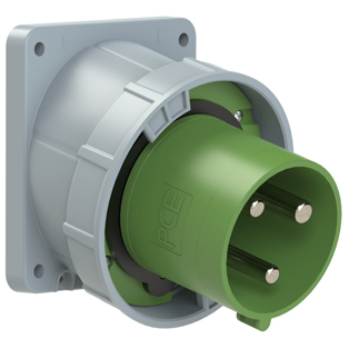 PCE 743-10, CEE-flanged plug sloping 125A 3p 10h IP67 POWER TWIST
