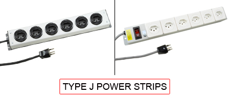 Primary Country known for using TYPE J power strips is Switzerland.
