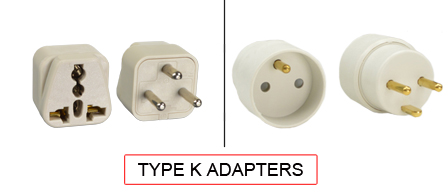 Primary Country known for using TYPE K adapters is Denmark.