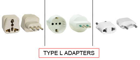 Primary Country known for using TYPE L adapters is Italy.