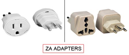 ZA Adapters, New electrical configuration used in South Africa.